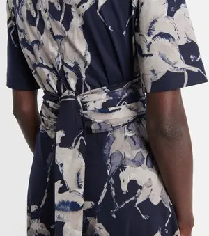 Altuzarra Kirsty Printed Cotton-blend Wrap Dress - Blue