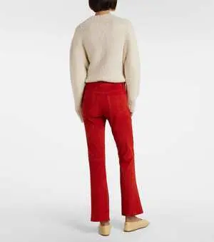 Stouls Dean 22 Low-rise Flare Suede Pants
