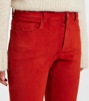Stouls Dean 22 Low-rise Flare Suede Pants