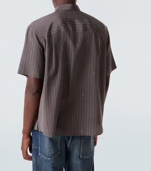 Saint Laurent Cassandre Silk Crêpe De Chine Shirt - Grey