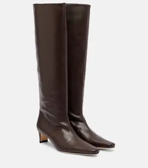 Women's Brown Leather Knee High Boots