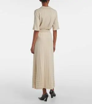 JOSEPH Striped Cotton And Silk Maxi Skirt