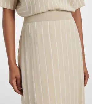JOSEPH Striped Cotton And Silk Maxi Skirt