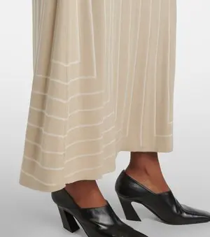 JOSEPH Striped Cotton And Silk Maxi Skirt