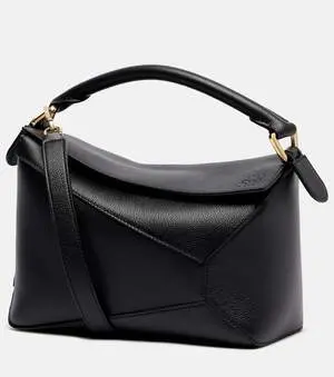 Loewe Puzzle Edge Small Leather Tote Bag - Black