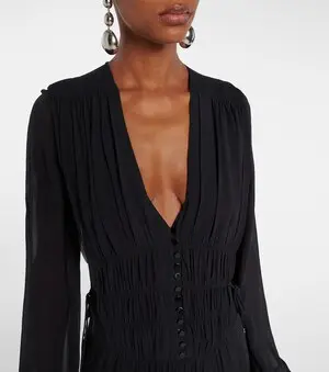 MARANT ETOILE Briane Shirred Maxi Dress - Black