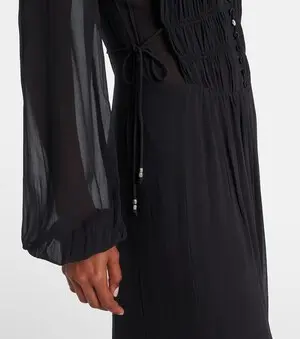 MARANT ETOILE Briane Shirred Maxi Dress - Black
