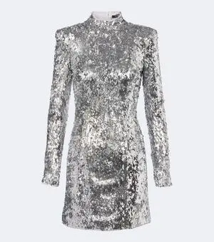 Balmain Sequin Mini Dress - Silver