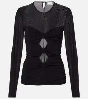 Isabel Marant Étoile Gladice Cutout Gathered Jersey Top - Black