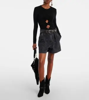 Isabel Marant Étoile Gladice Cutout Gathered Jersey Top