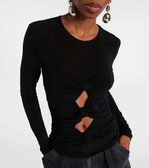 Isabel Marant Étoile Gladice Cutout Gathered Jersey Top