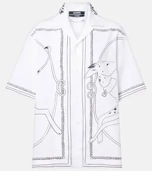 Jacquemus Printed Cotton Shirt - White