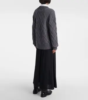 JIL SANDER Cable-knit Virgin Wool Sweater - Grey