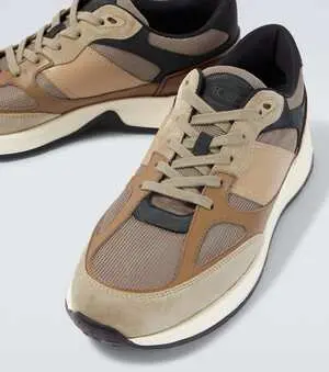 TOD'S Leather And Suede-trimmed Sneakers