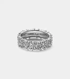 SUZANNE KALAN Icon Mini 18kt White Gold Diamond Tech Ring Jackets
