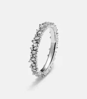 SUZANNE KALAN Icon Mini 18kt White Gold Diamond Tech Ring Jackets