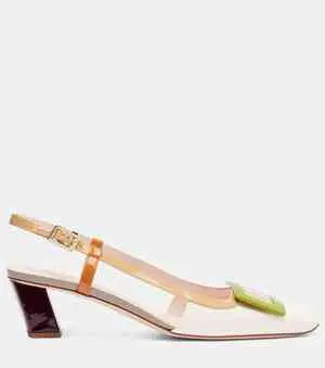 ROGER VIVIER Belle Vivier 45 Leather Slingback Pumps - Multicoloured