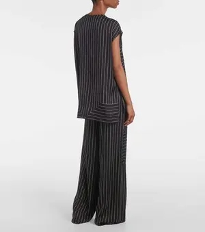 JOSEPH Louison Striped Silk-blend Top