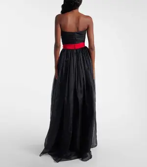 Givenchy Belted Silk Organza Bustier Gown