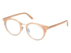 TOM FORD Round Frame Eyeglasses - Shiny Semi/milky Pink (ft5784/d