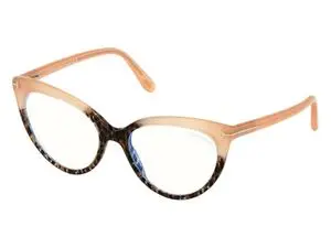 TOM FORD Cat Eye Eyeglasses - Colored Havana (ft5674/b 055)