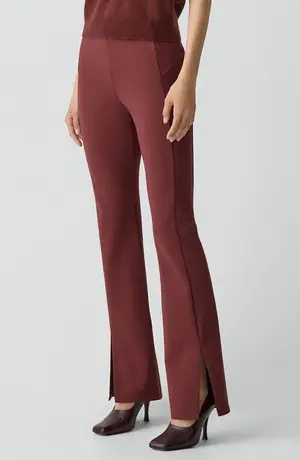 Theory Slit Flare Leg Pants - Oxblood Red