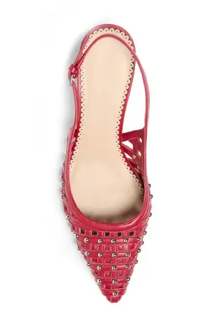 Cinq À Sept Rena Caged Studded Slingback Pumps - Bordeaux