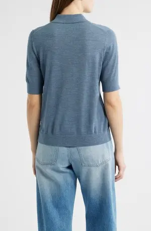 BOSS Virgin Wool Polo Sweater - Tanzanite