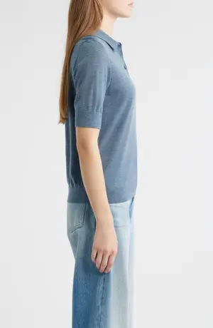 BOSS Virgin Wool Polo Sweater - Tanzanite