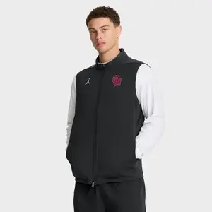 JORDAN BRAND Oklahoma Sooners Primetime Victory Performance Full-zip Vest - Black