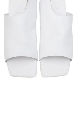 FOREVER & ALWAYS SHOES Leather Slide Sandal - White Leather