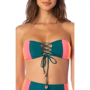 MAAJI Verdant Breeze Nomad Multifit Reversible Bikini Top - Teal Green