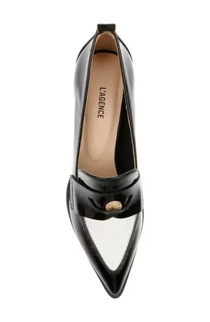 L'Agence Mallory Pointed Toe Pump - Black/white