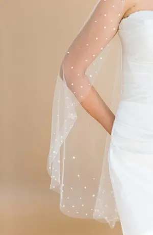 Brides & Hairpins Verity Freshwater Pearl Edge Fingertip Veil