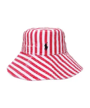 RALPH LAUREN Stripe Linen Sunhat