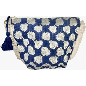 MER ST. BARTH La Plage Ruffle Pouch - Shell Beach Navy