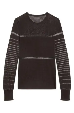 Helmut Lang Burnout Stripe Sheer Top