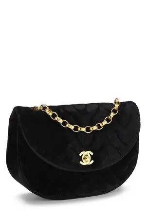 Chanel Velvet Half Moon Flap Bag
