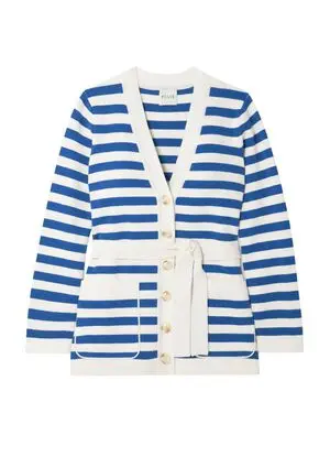Posse Ari Belted Striped Knitted Cardigan - Multi