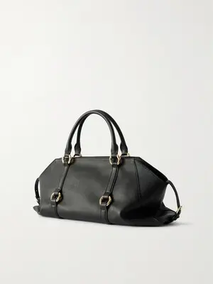 Alexander McQueen Farringdon Medium Textured-leather Shoulder Bag - Black