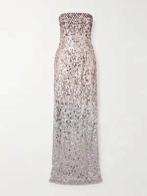 Women's Strapless Sequin Evening Dress
