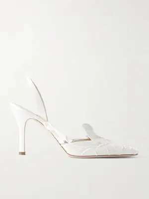 DANIELLE FRANKEL Coco Satin Slingback Pumps - Neutrals