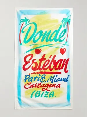 DONDE ESTEBAN Printed Cotton-terry Beach Towel