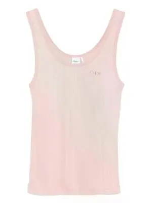 Chloé Embroidered-logo Tank Top