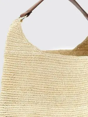 MAISON MICHEL Raffia Shoulder Bag - Brown