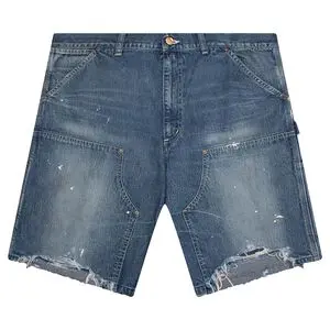 パンツ SAINT Mxxxxxx DOUBLE KNEE SHORTS / BLU Saint Mxxxxxx Double Knee Denim Shorts - Blue | Editorialist