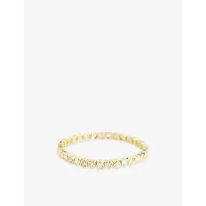 LISA GOZLAN 18ct -plated Brass And Cubic Zirconia Ring - Yellow Gold
