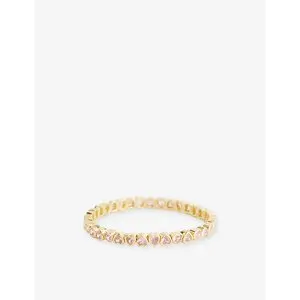 LISA GOZLAN 18ct -plated Brass And Cubic Zirconia Ring - Yellow Gold