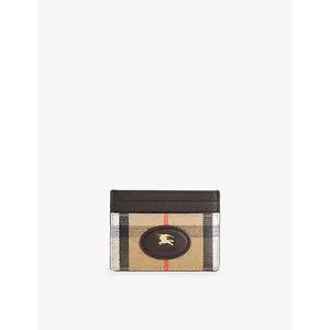Burberry Highlands Coated-canvas Card Case - Sand