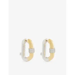 PHORIA 18ct Gold Vermeil Plated Sterling Silver Hoop Earrings - Gold/silver